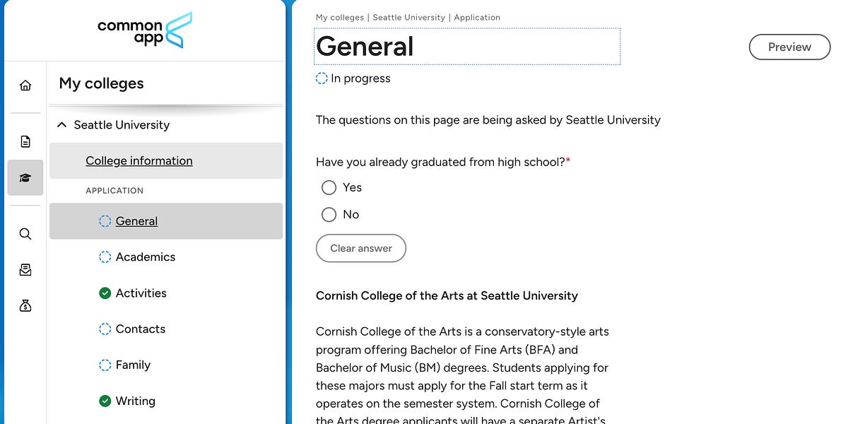 Common App Section by Section - College Questions