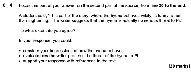 English Language: P1, Q4. Notes on the new wording, how to answer the ...