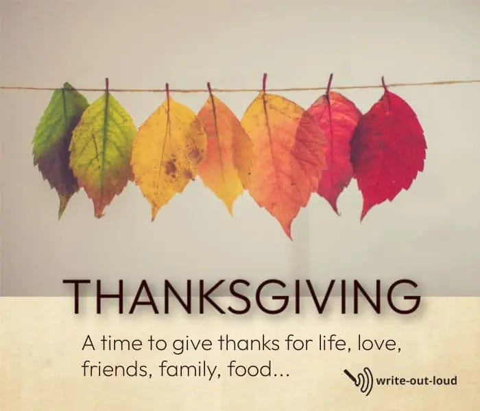 Need a Thanksgiving Speech for Thursday? Here's a plan.