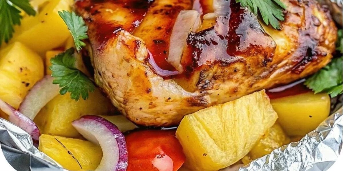 Hawaiian BBQ Chicken and Pineapple Foil Packets: The 25-Minute Tropical ...
