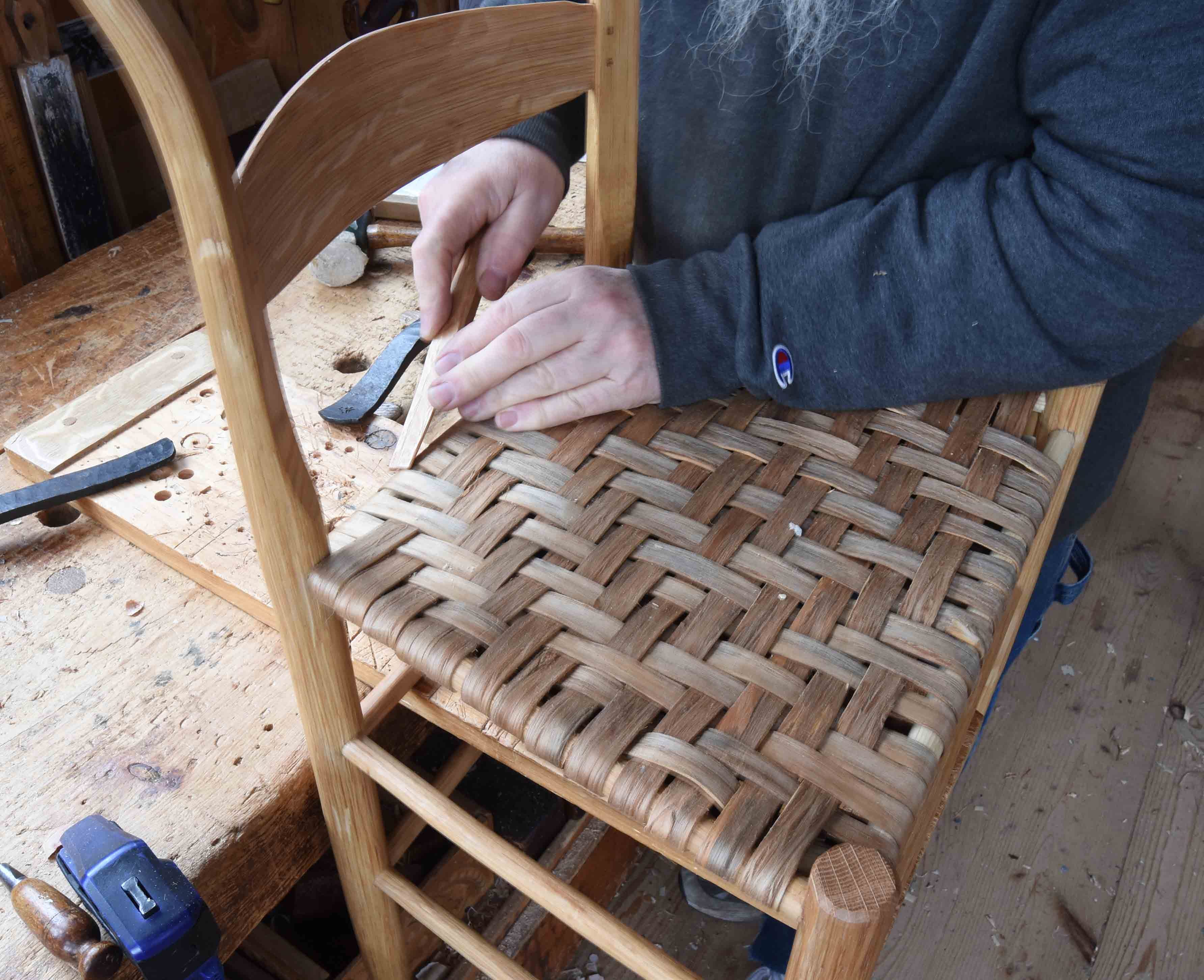 Some seat weaving - by Peter Follansbee