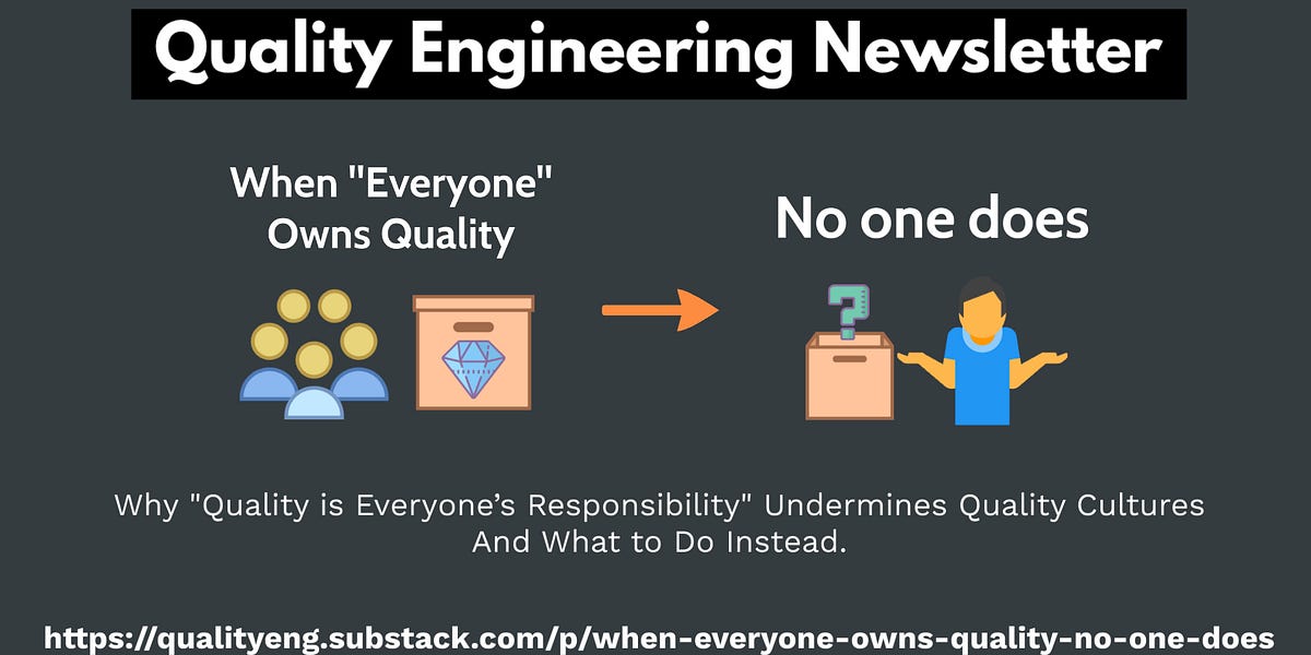 When "Everyone" Owns Quality, No One Does - by Jit Gosai