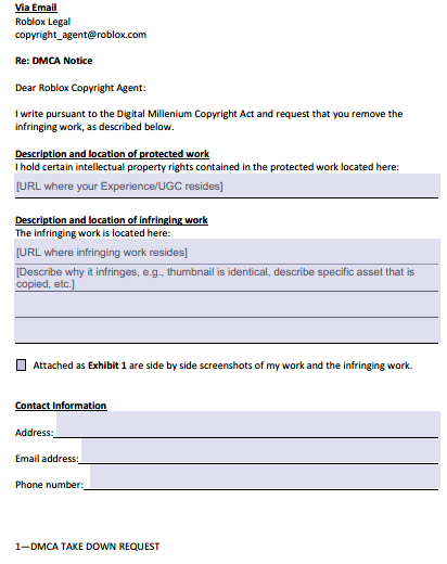 How to DMCA a Roblox game - by Adam Starr - Video Game Law