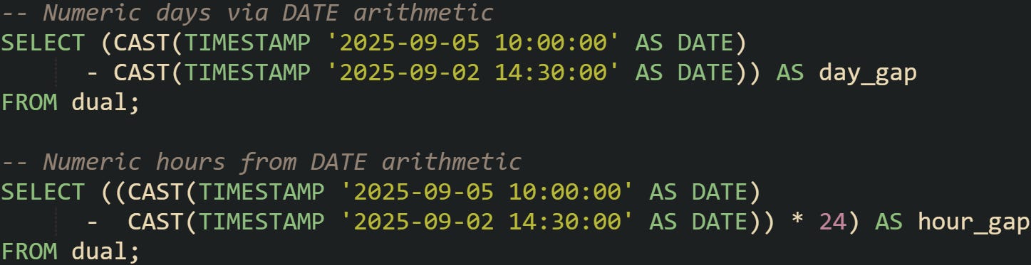 Calculate Time Differences in SQL with INTERVAL
