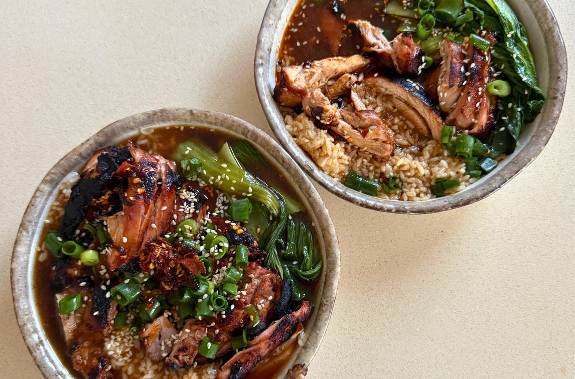 miso chicken in ginger bone broth