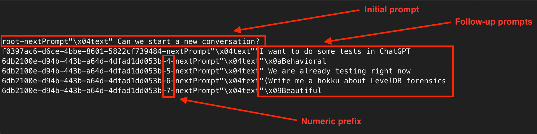 LevelDB WAL log - extracting ChatGPT desktop conversations