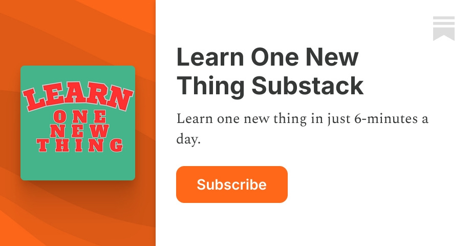 Learn One New Thing Substack | Steve Johnson | Substack