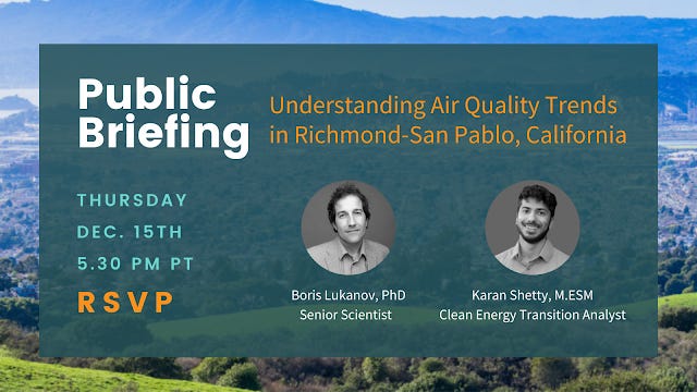 Public Briefing: Understanding Air Quality Trends in Richmond-San Pablo ...