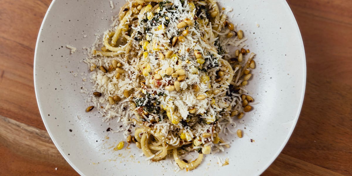 Creamy Corn Pasta with Kale and Sun Dried Tomatoes: A Late Summer ...