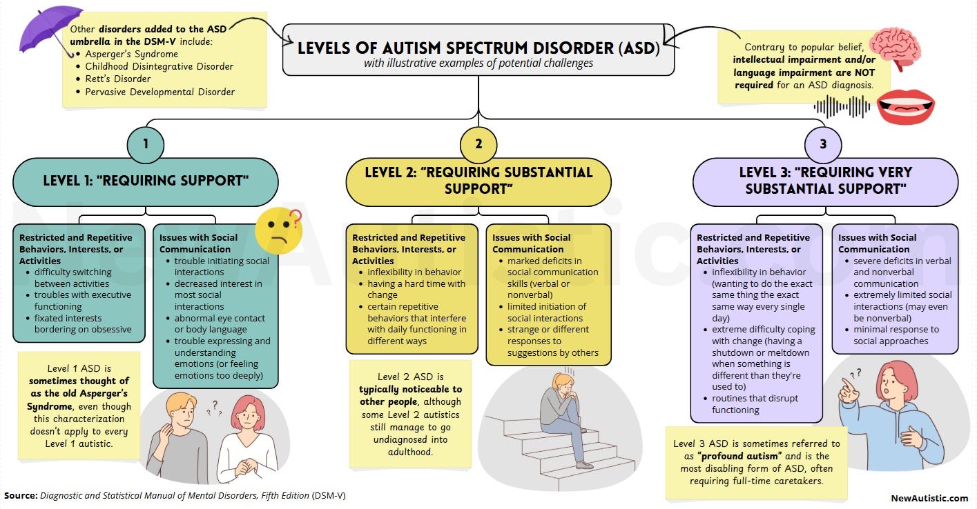 The Three Levels of Autism - by Skylar Aries - New Autistic
