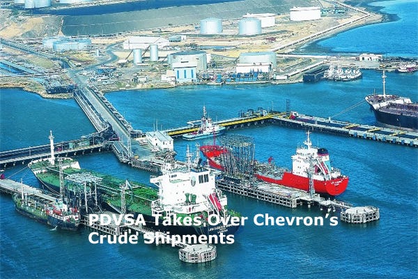 PDVSA Takes Over Chevron’s Crude Shipments as US Sanctions Bite