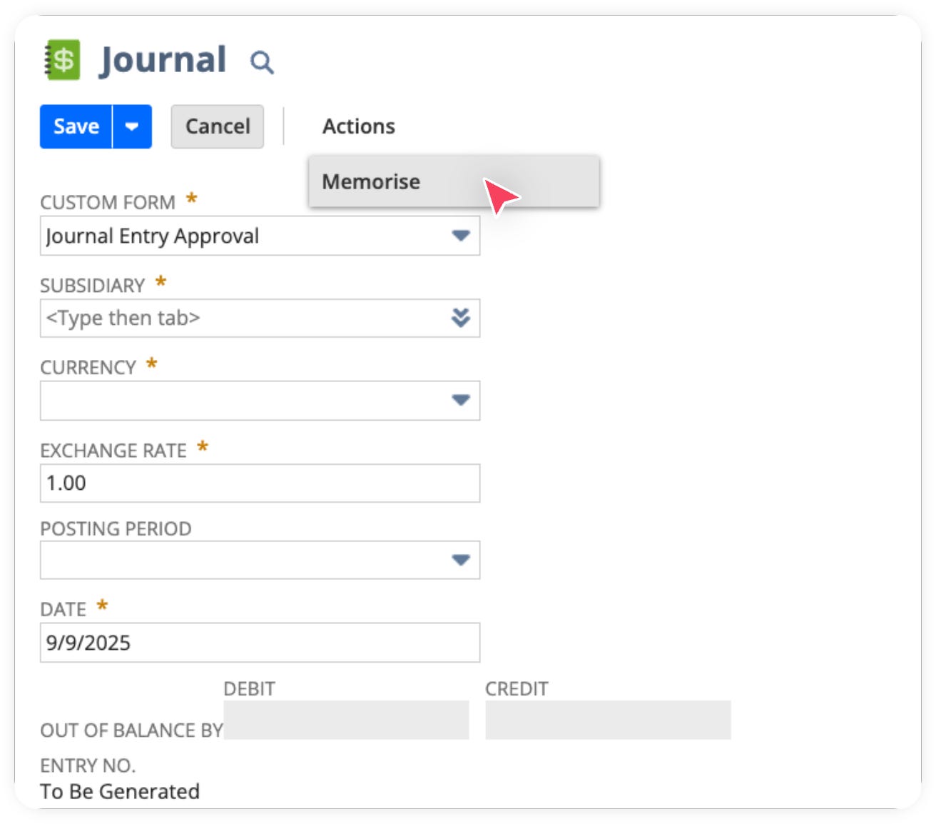 Automating Recurring transactions with Memorized Transactions in NetSuite