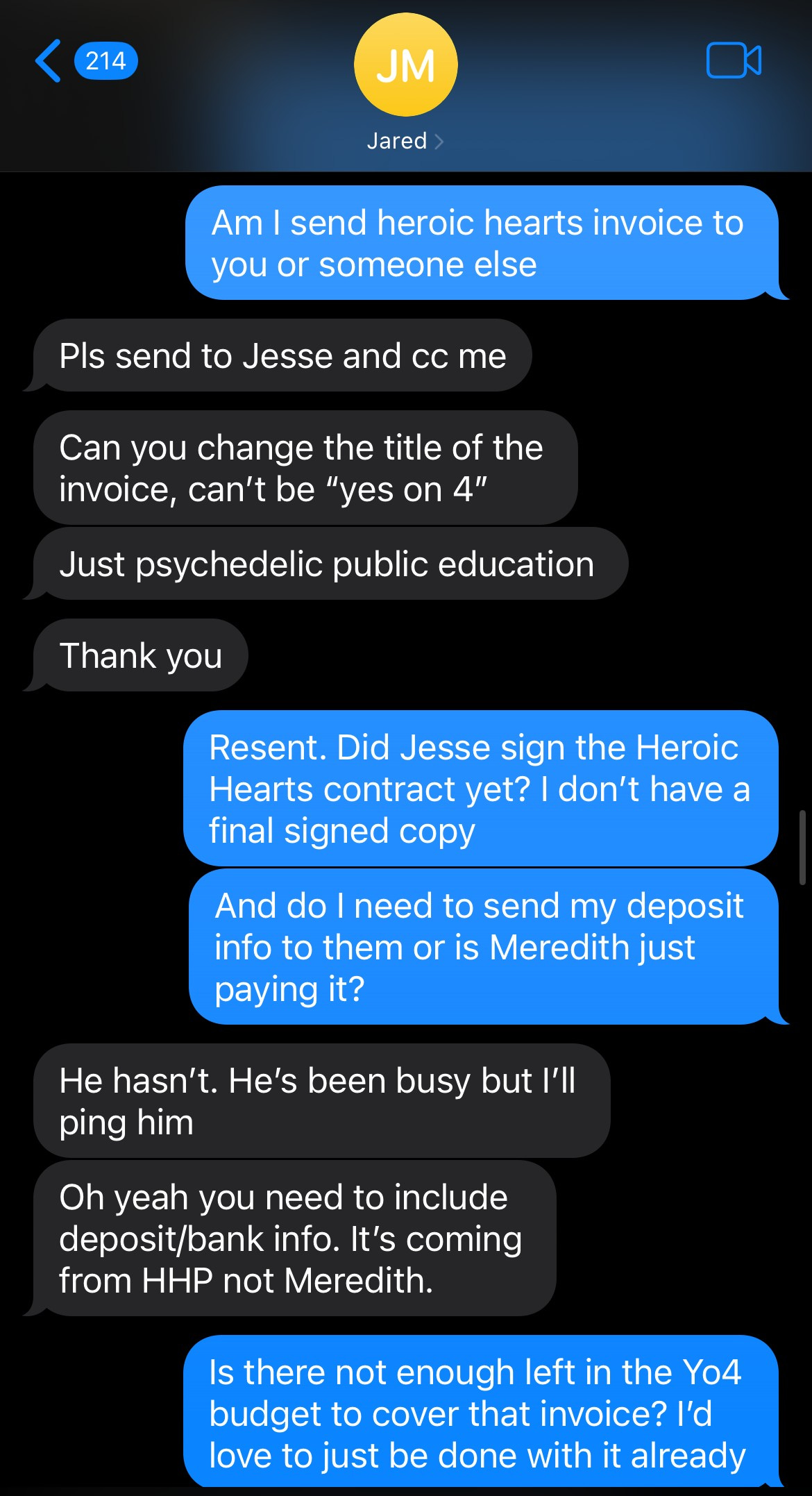 "Can you change the title of the invoice, can't be 'yes on 4'" Hard ...