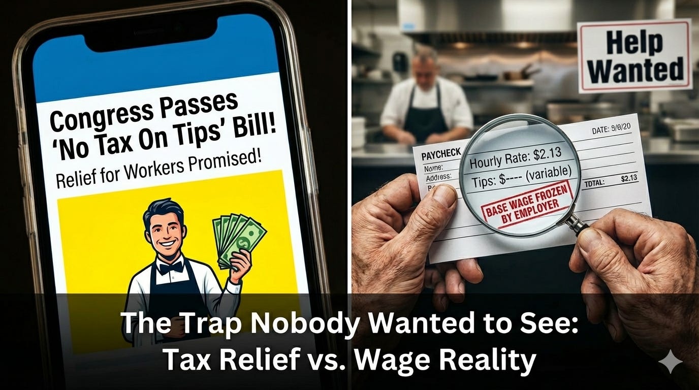 The Trap Nobody Wanted to See: How “No Tax On Tips” Is Hollowing Out ...