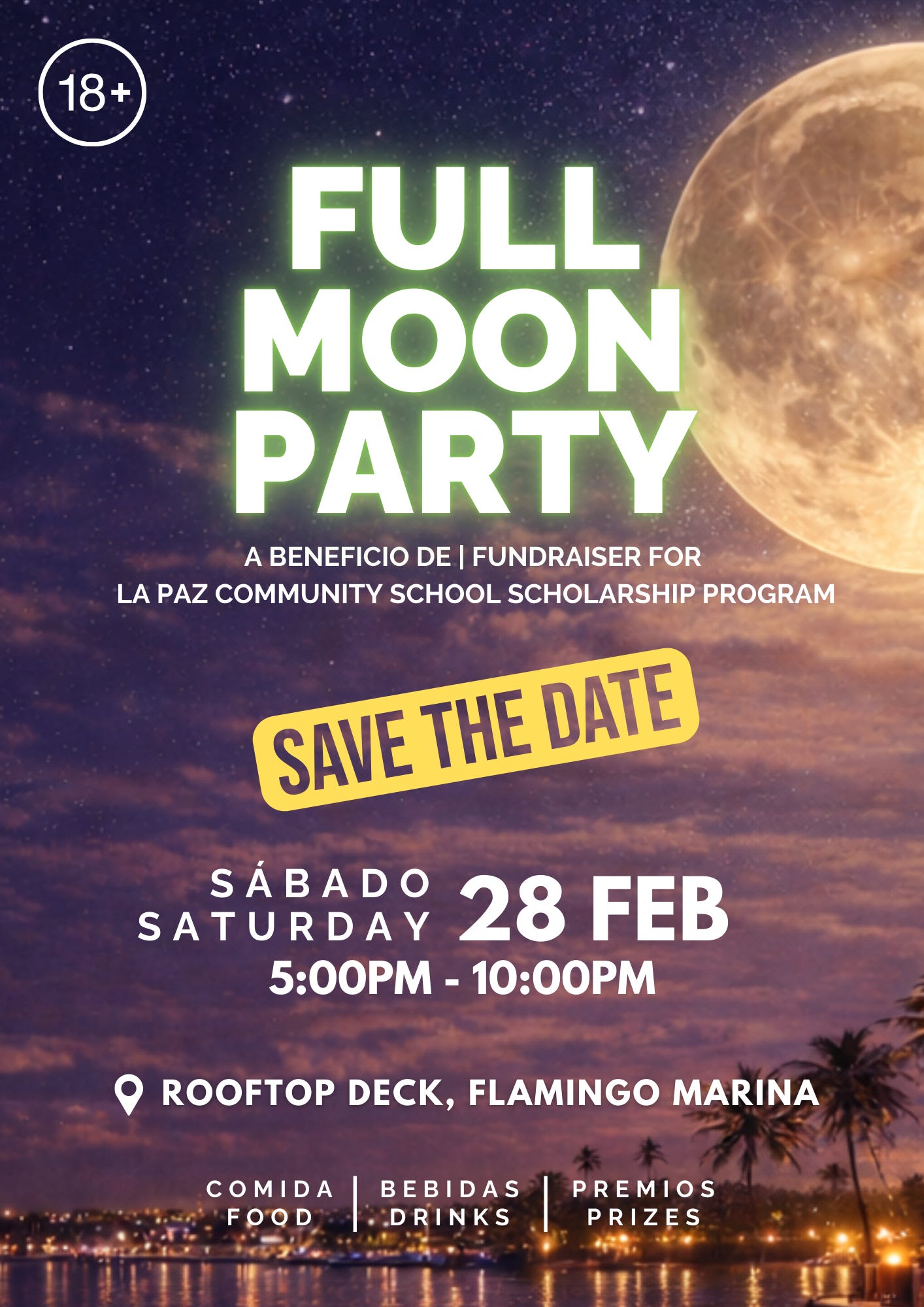 ¡FULL MOON PARTY — GUARDA LA FECHA! | FULL MOON PARTY — SAVE THE DATE!