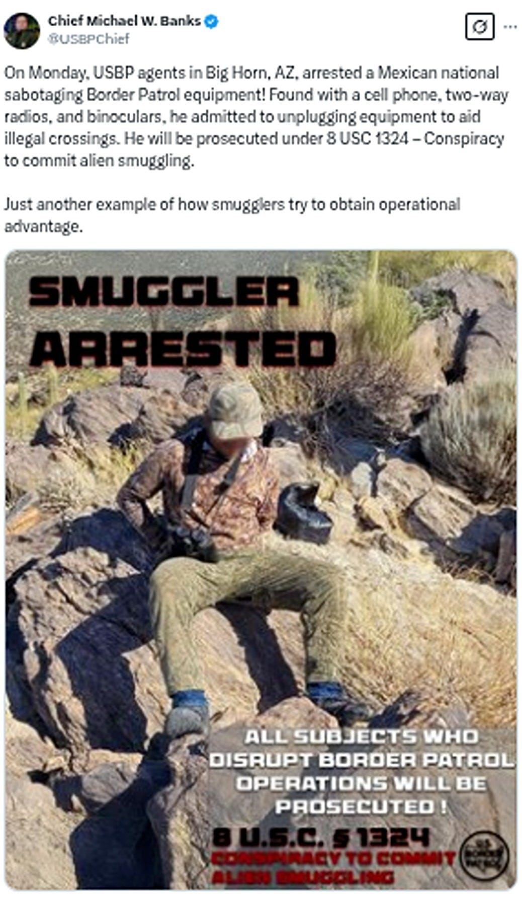 US Border: Feds Target Cartel "Scouts" Along Smuggling Routes