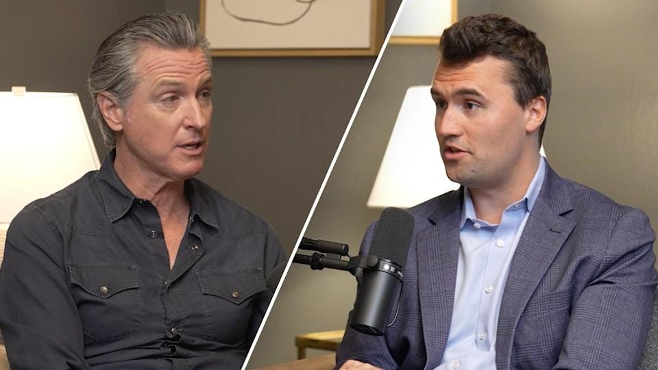 Gavin Newsom’s Right-Wing Makeover: What His Talk with Charlie Kirk ...