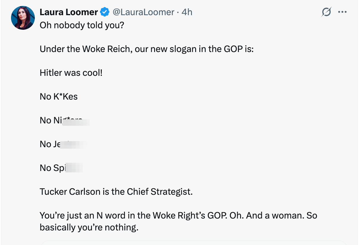 Laura Loomer Just Figured Out Republicans Have a Nazi Problem