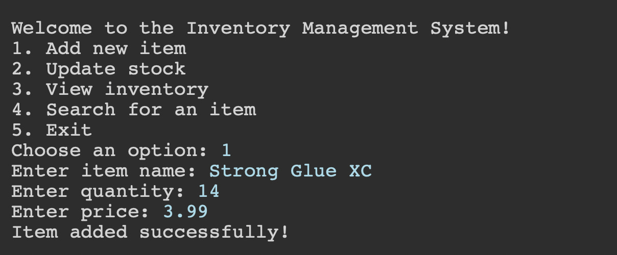 Inventory Management System with Python - by Ardit Sulce