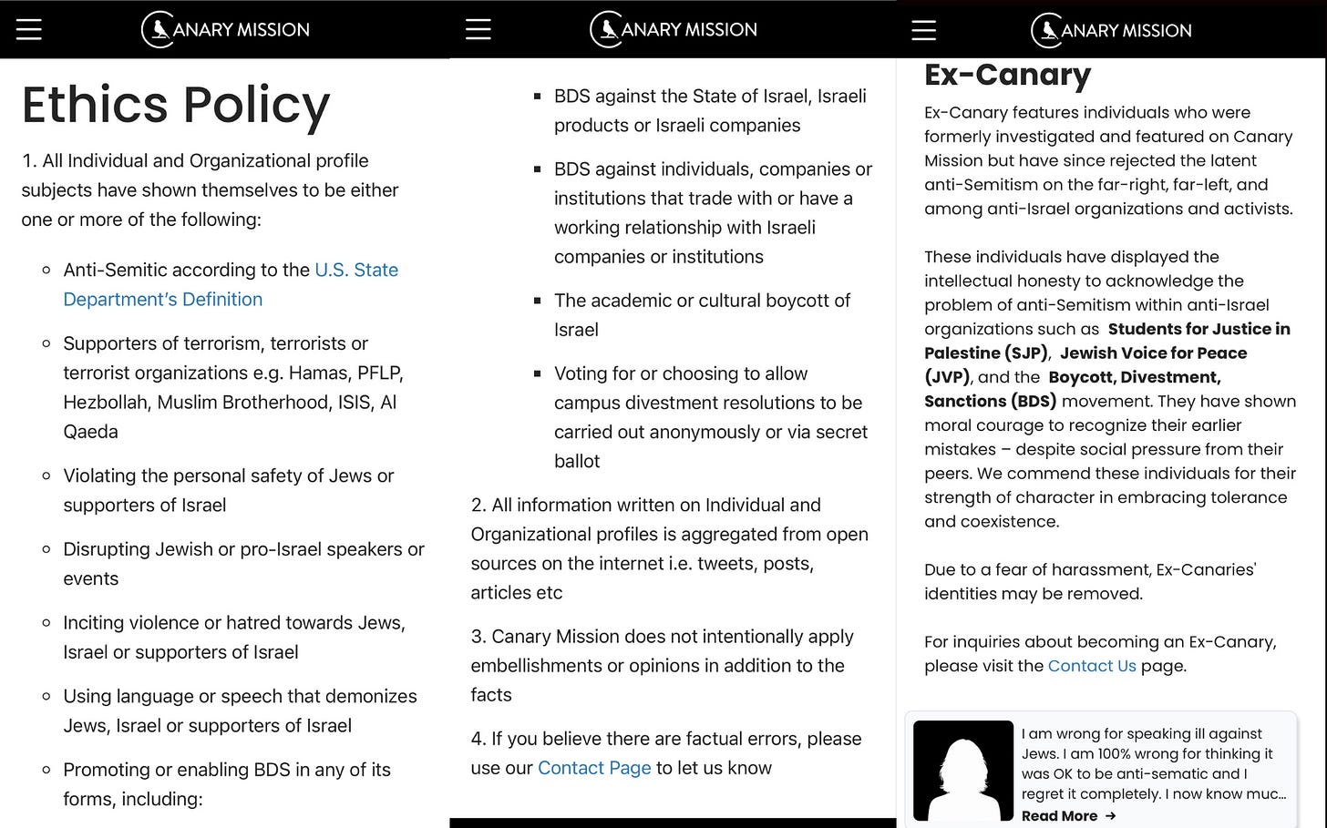 Canary Mission: A Blacklist Shapes Immigration, Policing, and Pro ...