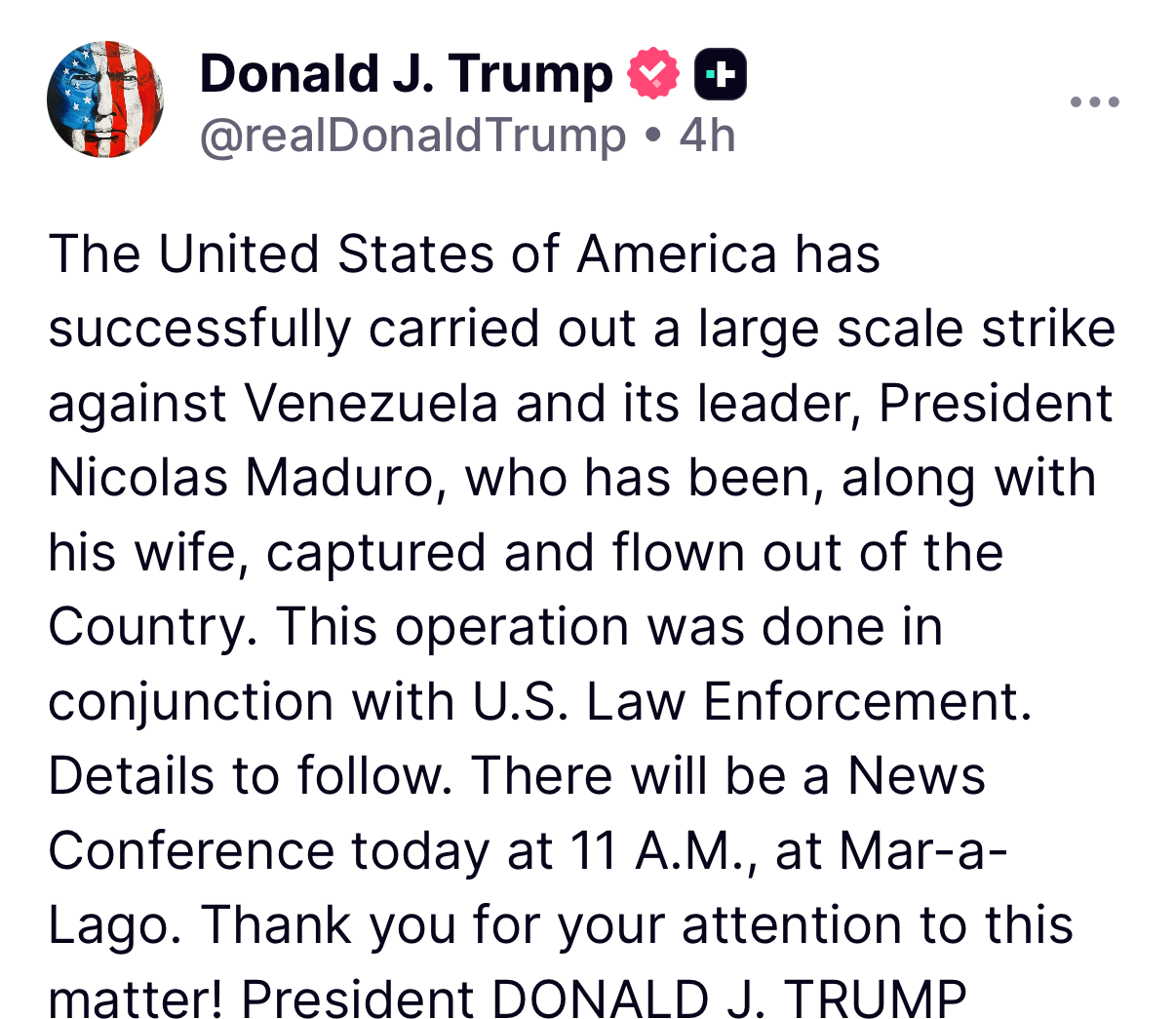 Trump Strikes Venezuela; Arrests President Maduro