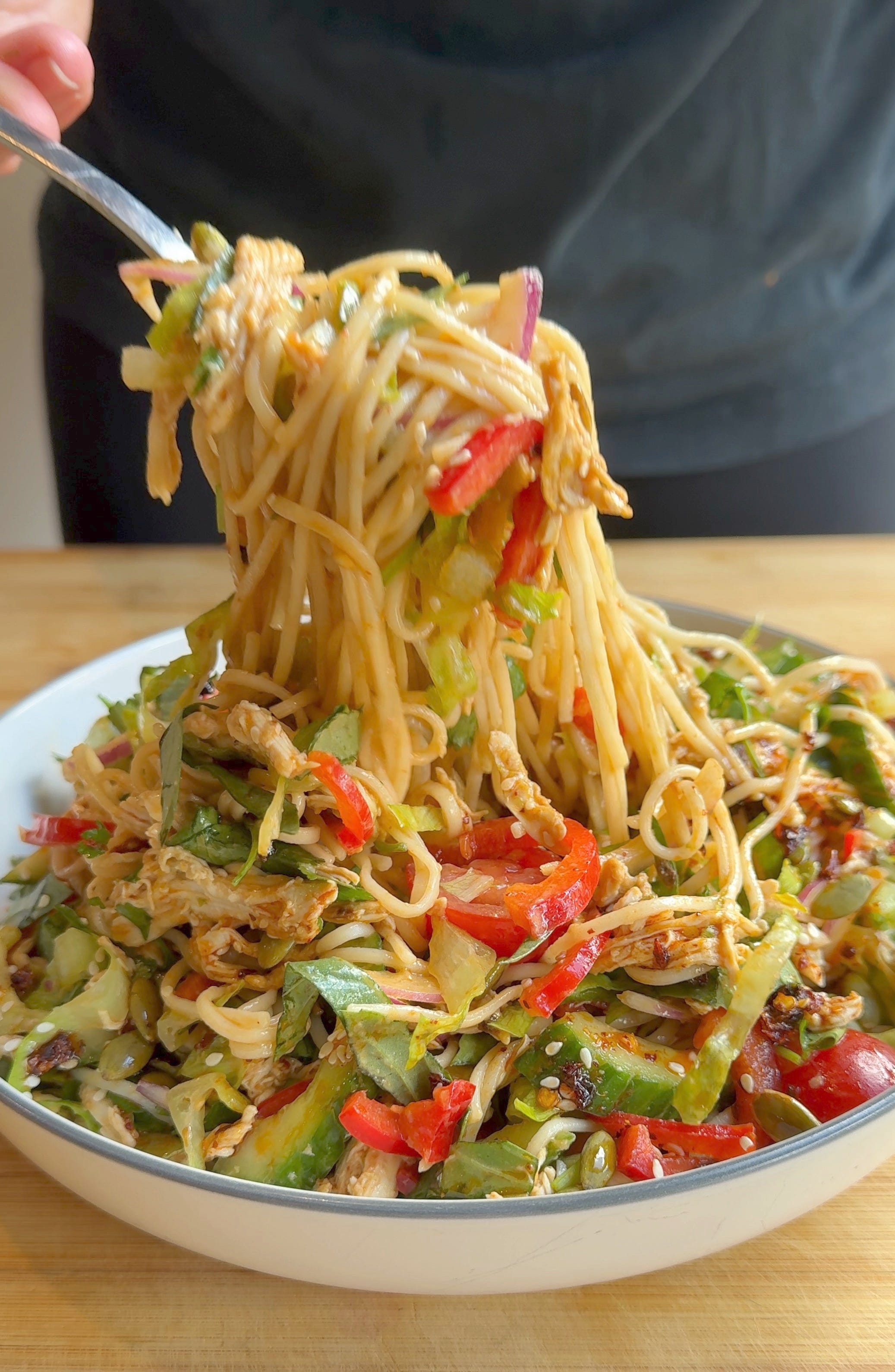 Shredded Chicken Noodle Salad - Chef Anna Frazer