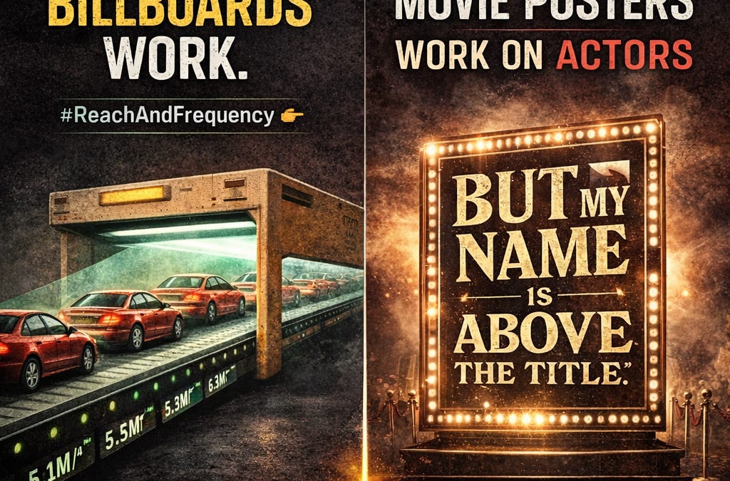 Billboards Work. Movie Posters Work on Actors.