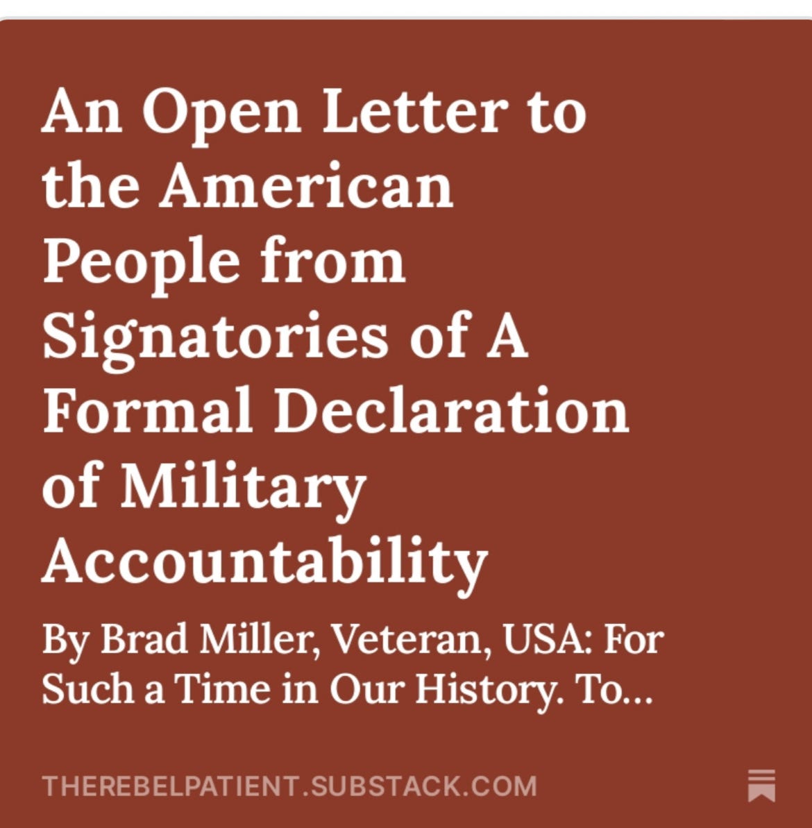 An Open Letter to the American People from Signatories of A Formal ...