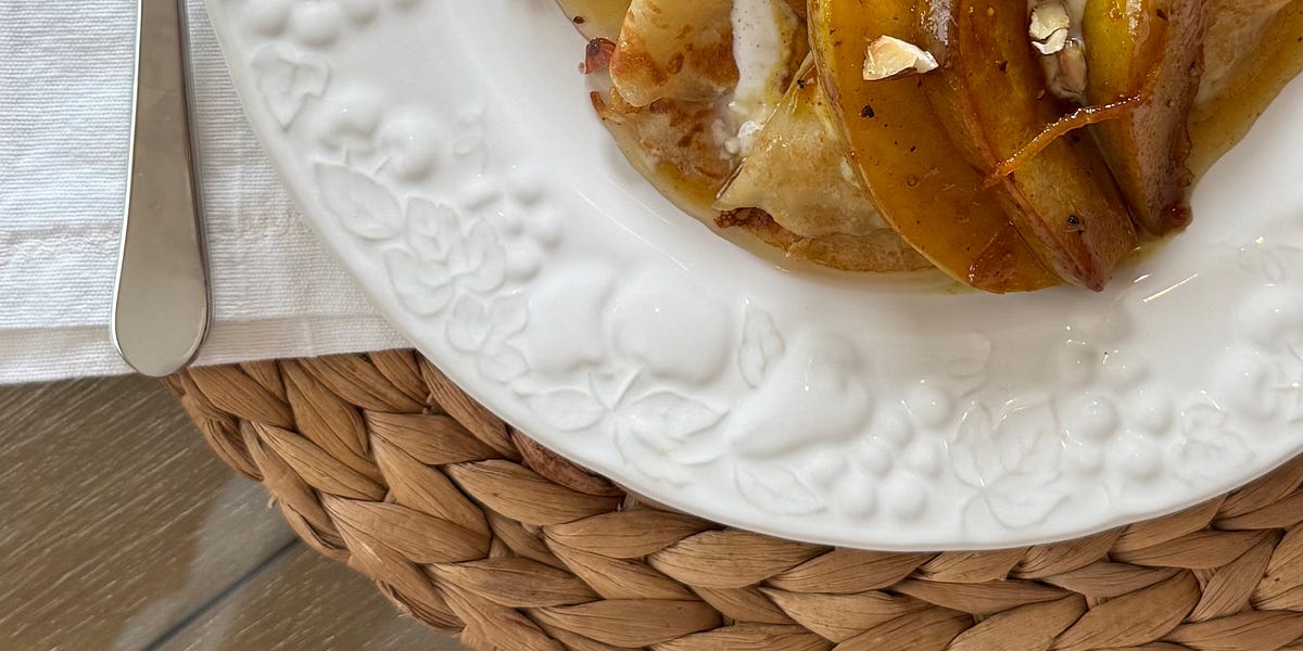 Crepes with Sautéed Curried Pears - by Isabelle Heikens