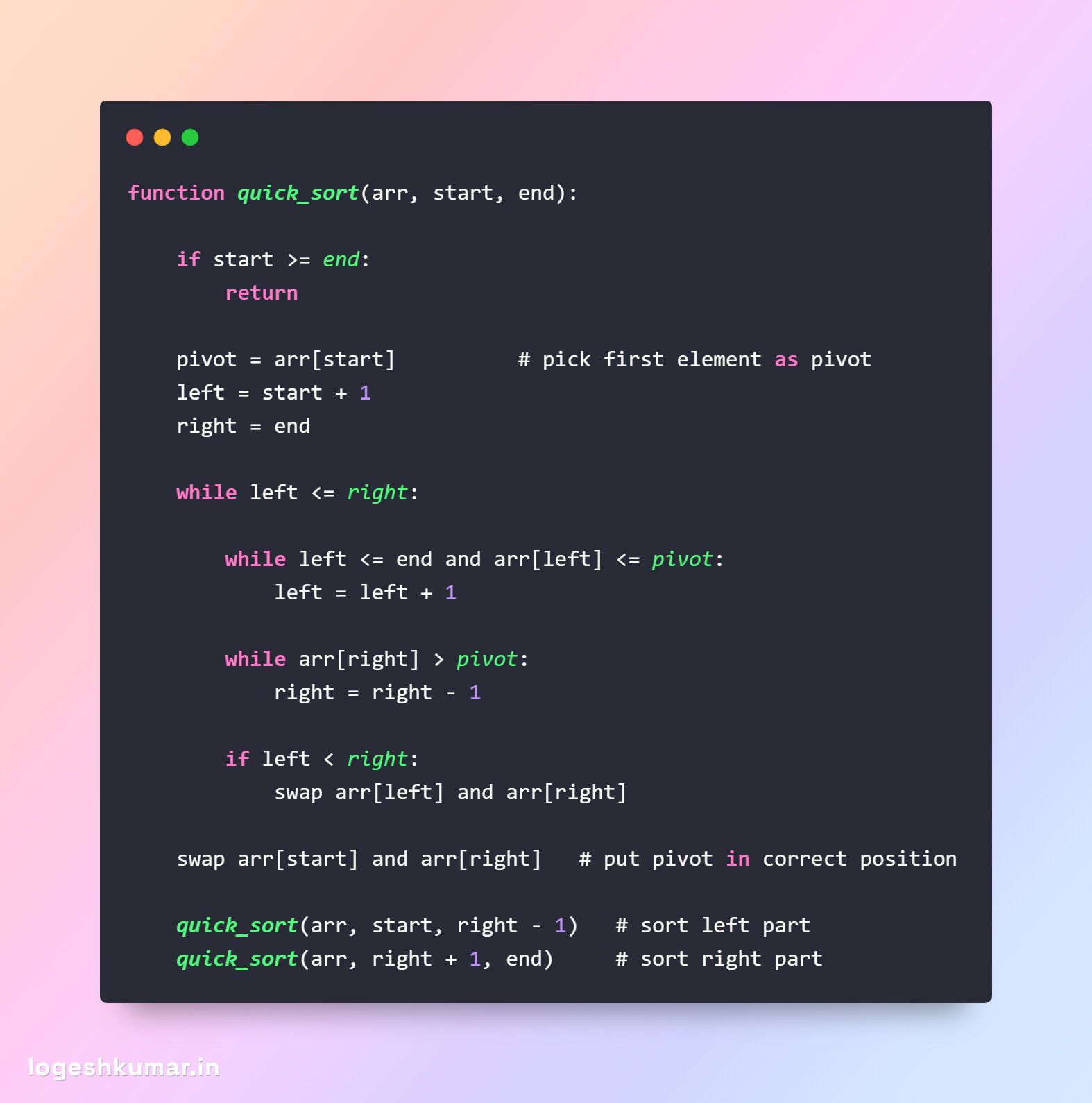 Day 8 [Part 2] : Mastering 6 Sorting Algorithms - Logesh