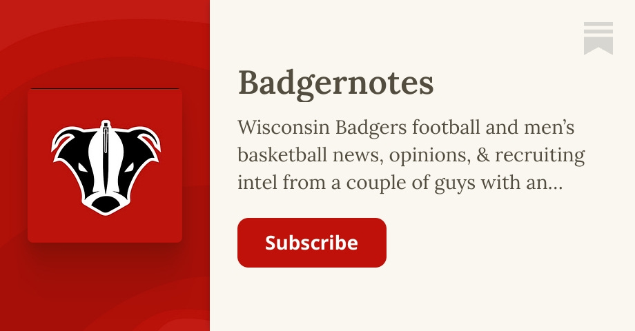 Talkin' Badgers | Badgernotes | Dillon Graff | Substack