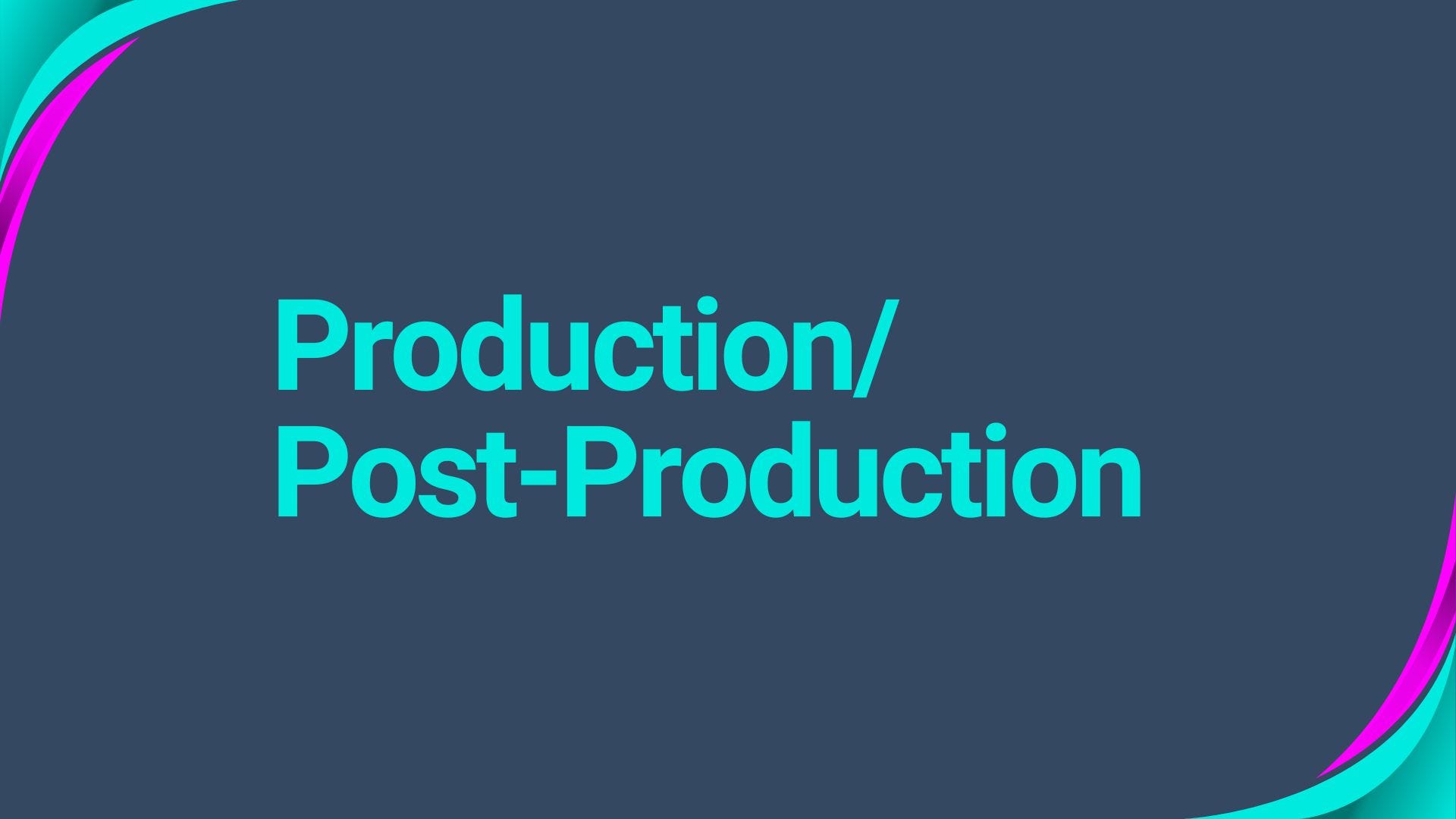 More Survey Breakdowns - Production and Post-Production
