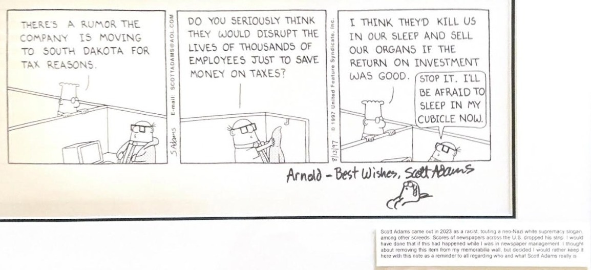 Dilbert comic strip and its creator; a sad ending and a personal ...