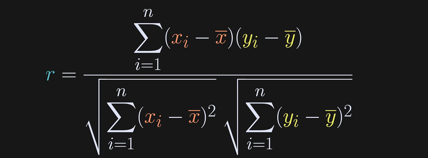 Correlation vs. best-fit line (regression)