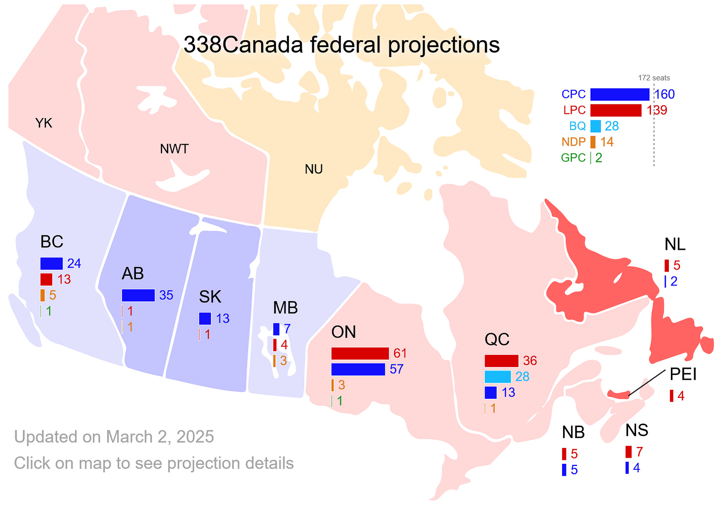 338 Sunday Update: The Liberal Surge Continues