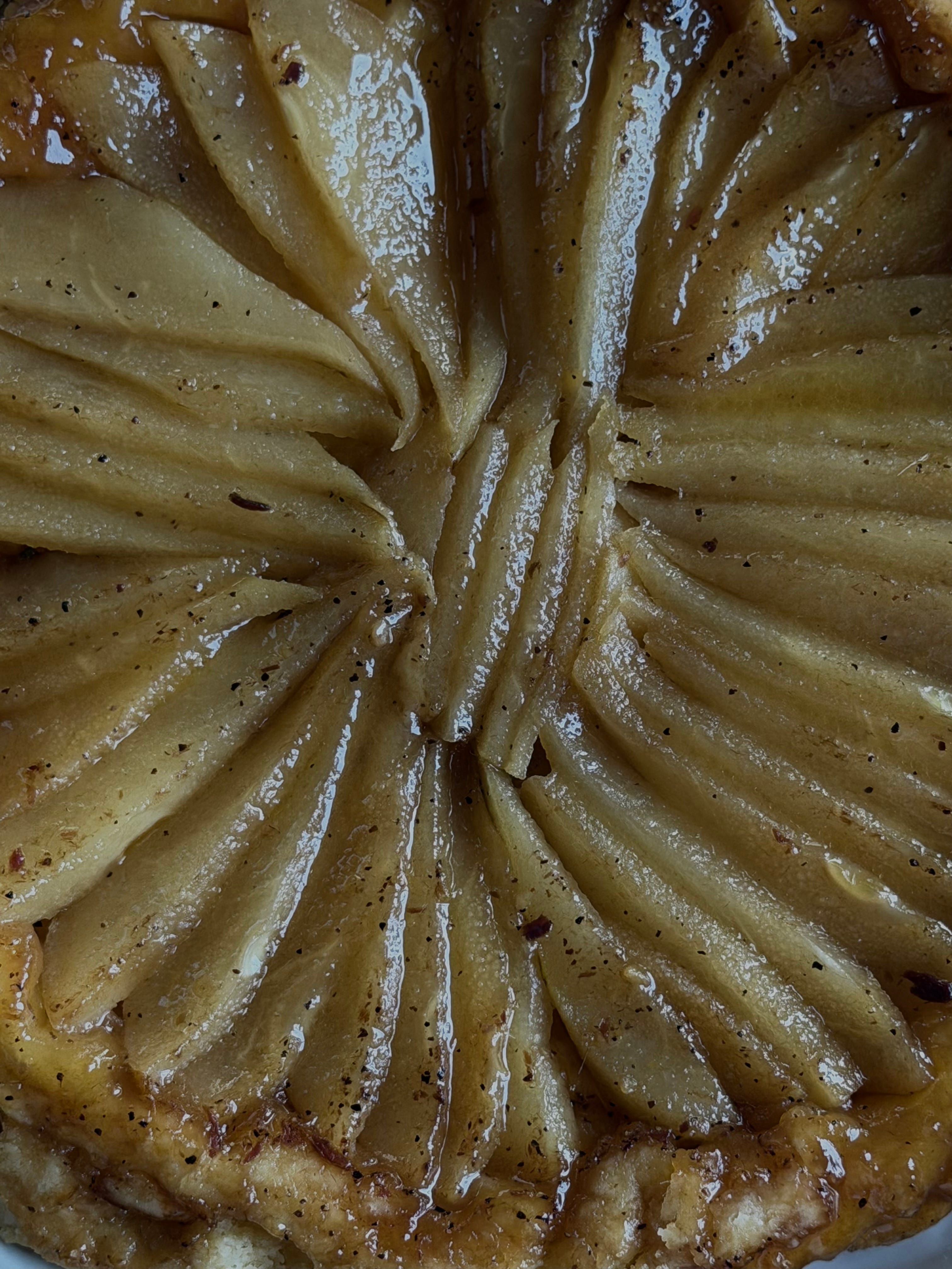 Pear & Anchovy Tarte Tatin with Radicchio Caesar Salad
