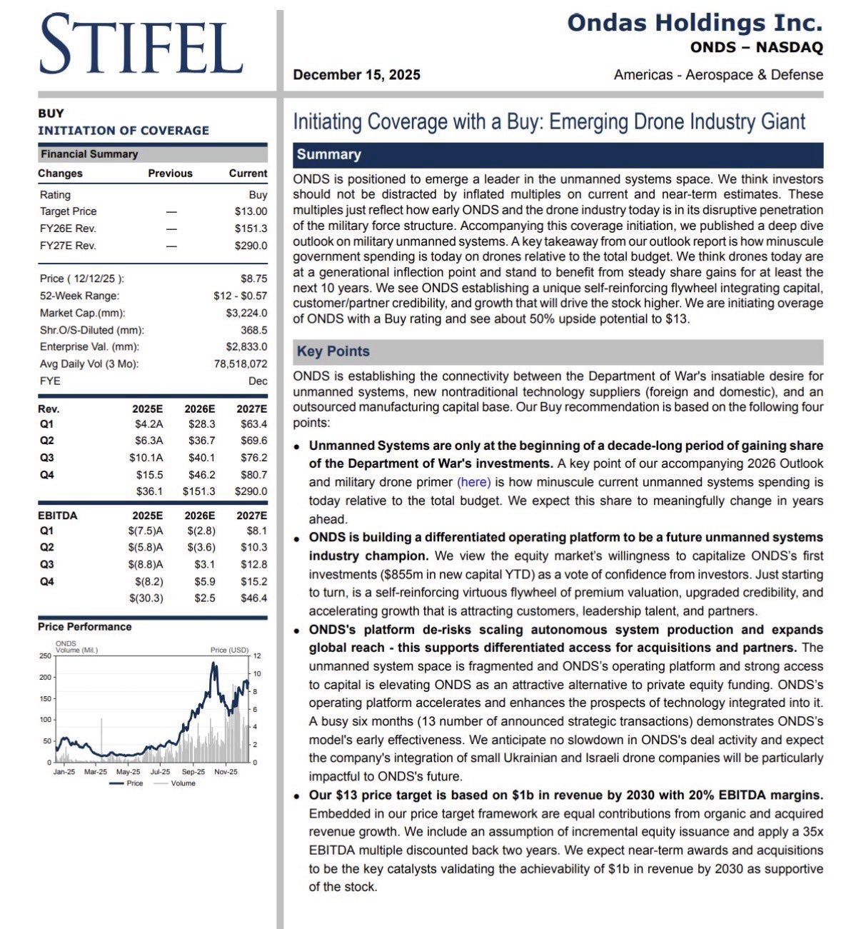 🚀 【研究報告解讀】Stifel 對 Ondas #ONDS