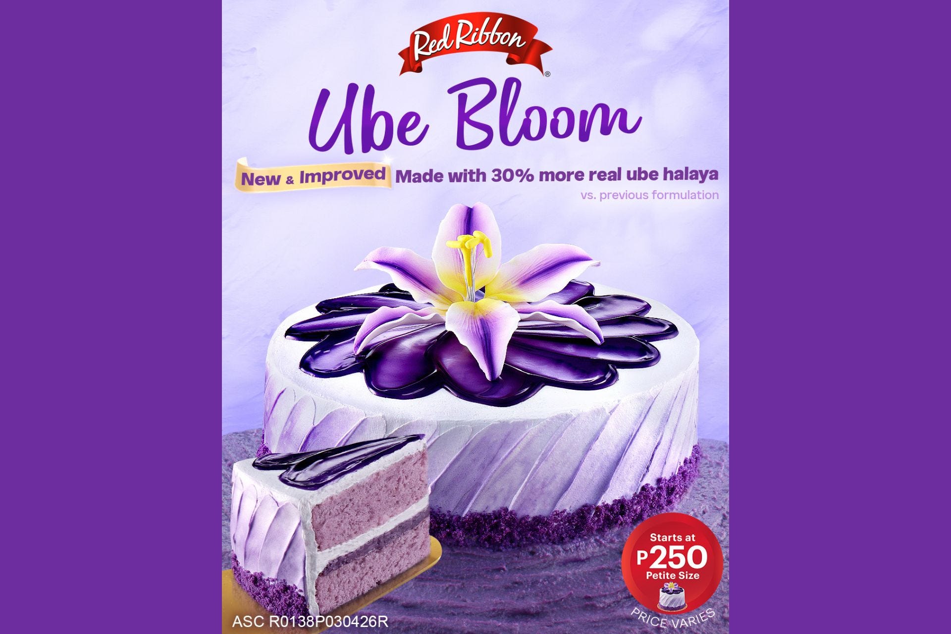 Red Ribbon rolls out Ube Bloom cake - Manila Connoisseur