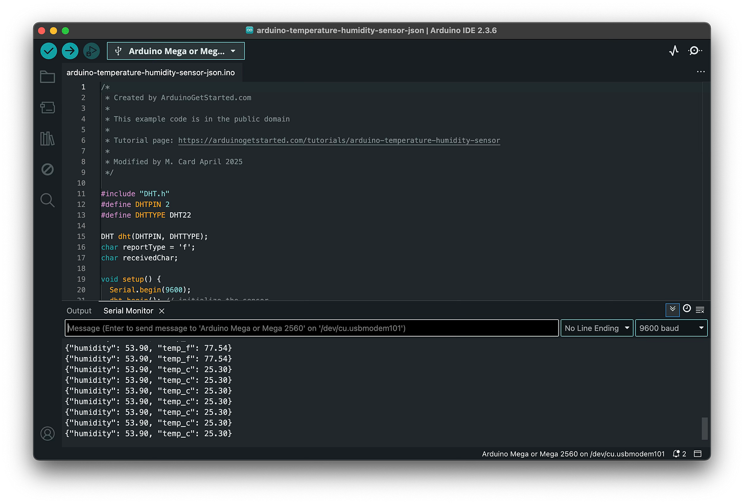 Reading Sensor Data from an Arduino Microcontroller with Python
