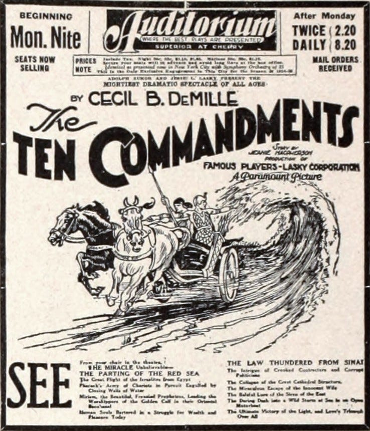 Ten Commandments Movie, a Tradition for Easter and Passover