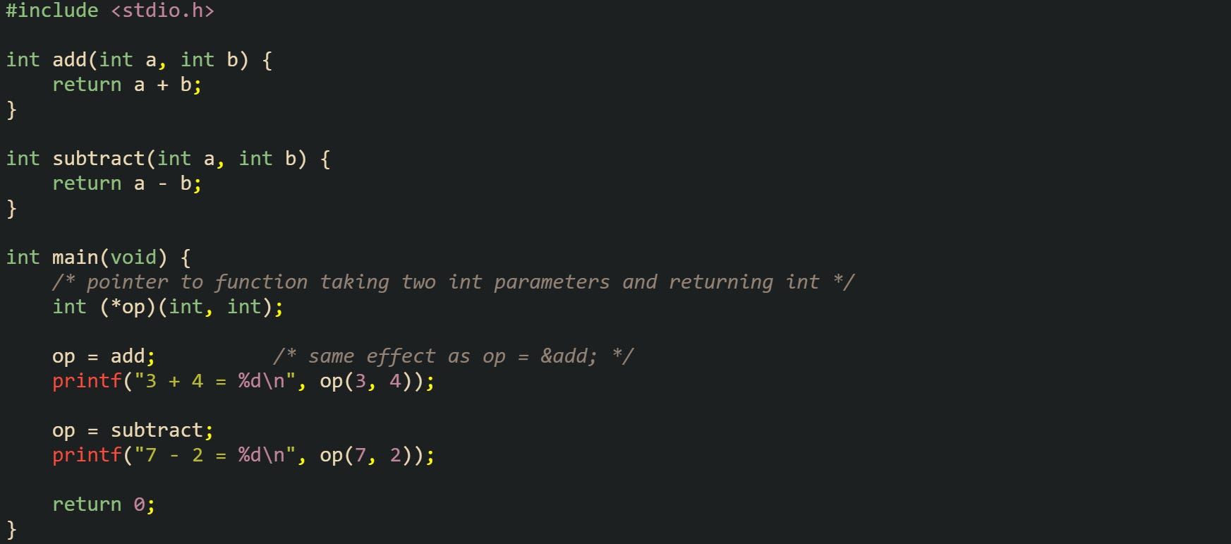 Function Pointers in C for Callbacks