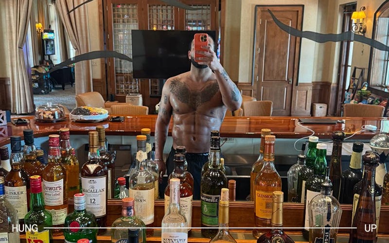 The Concept of Drake Reaching for A Contour Stick to Color In Some Abs