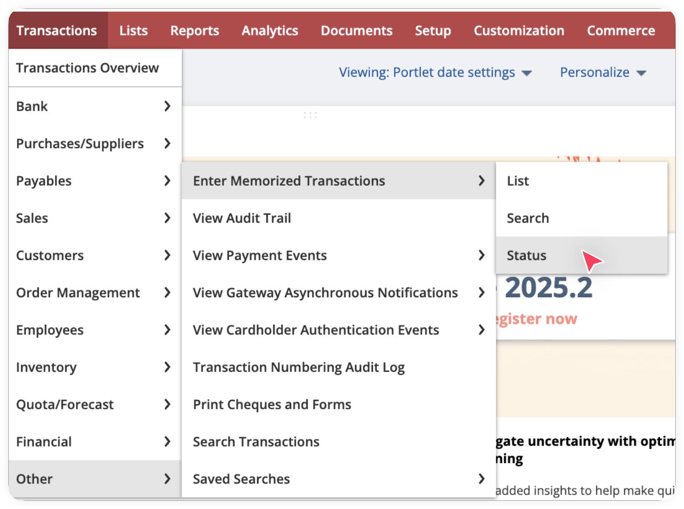 Automating Recurring transactions with Memorized Transactions in NetSuite