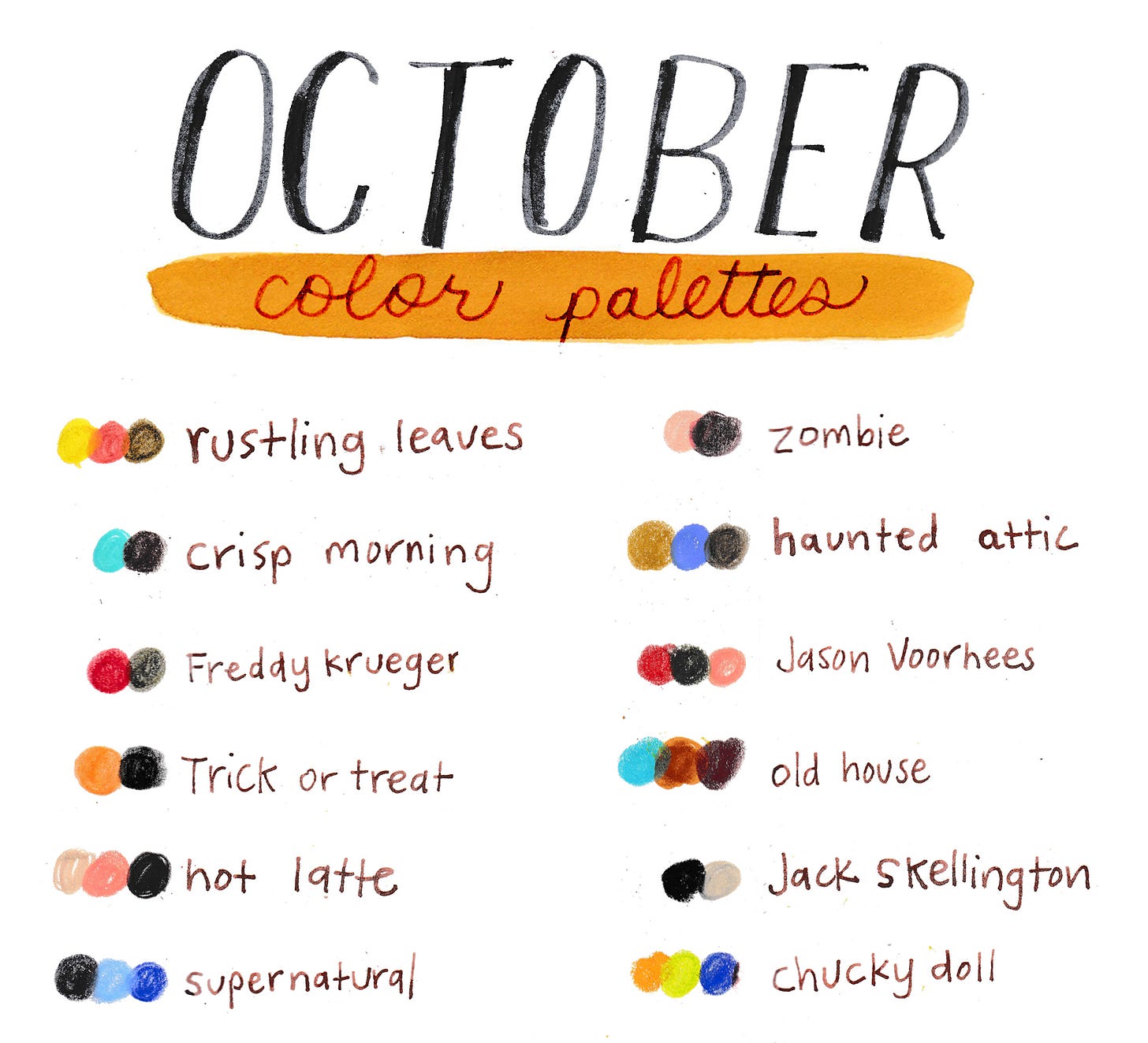October Color Palettes - by Beth Spencer