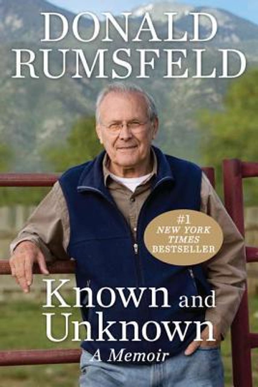 "There are known knowns... But there are also unknown unknowns – the ...