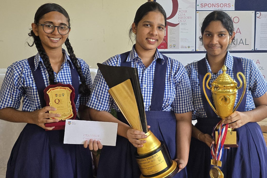 Holy Family High School, Porvorim wins the XCHR Goa History Quiz 2025