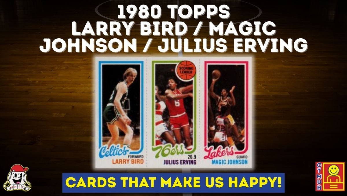 🏀1980 Topps Larry Bird / Julius Erving / Magic Johnson🏀CTMUH No. 6