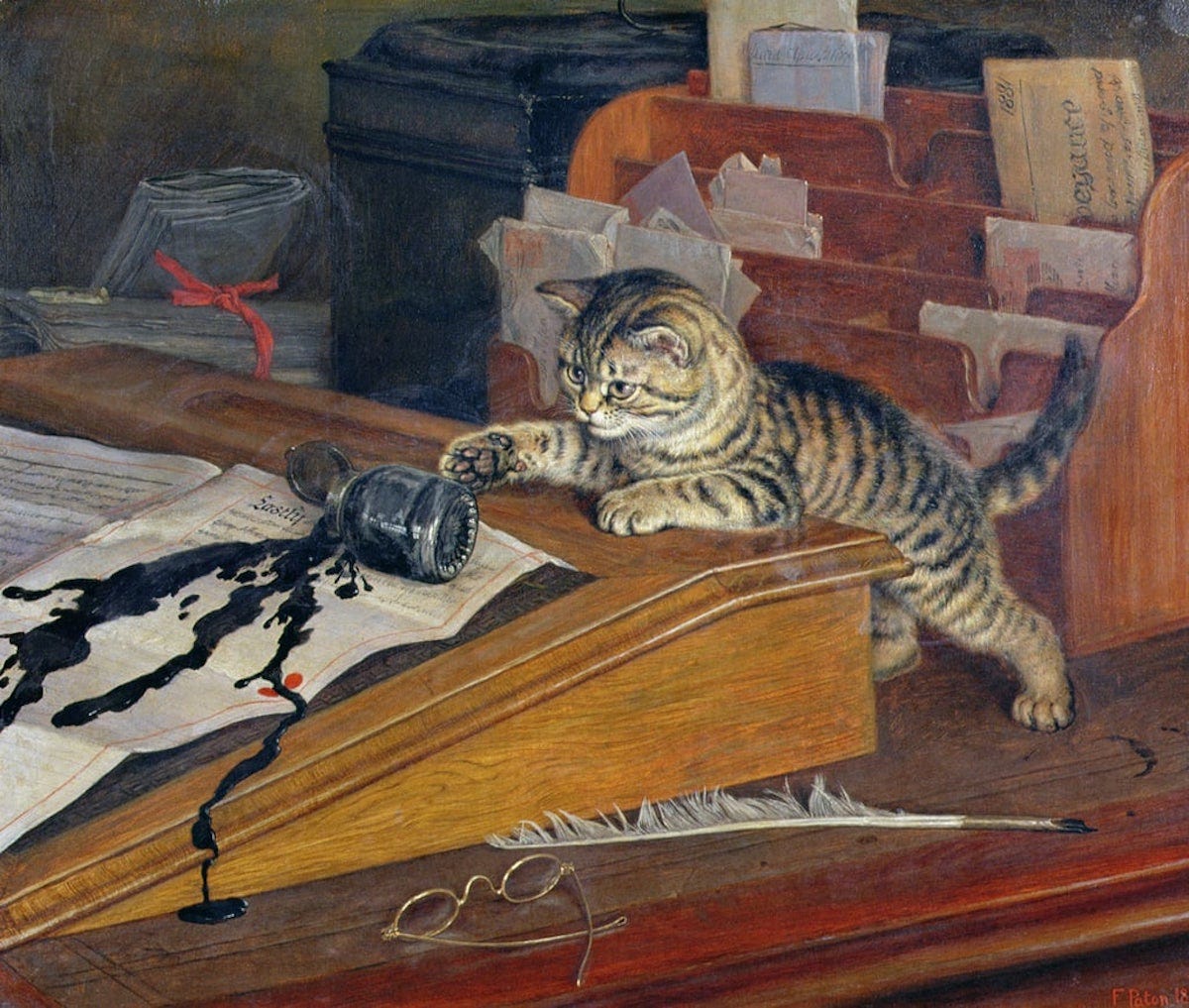 1882 painting captures the chaos of living with cats
