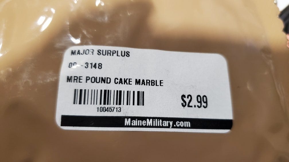 Food Storage: CAKE via MRE Dessert