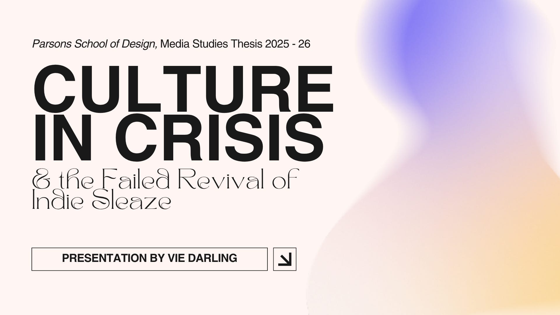 Presenting... Culture in Crisis & the Failed Revival of Indie Sleaze